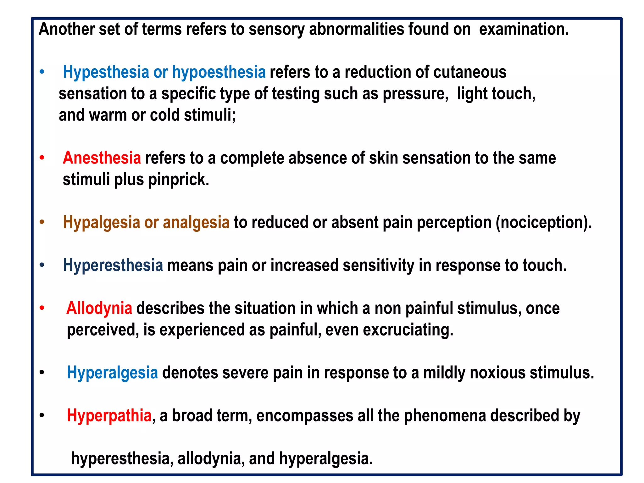 Sensory system examination | PPTX