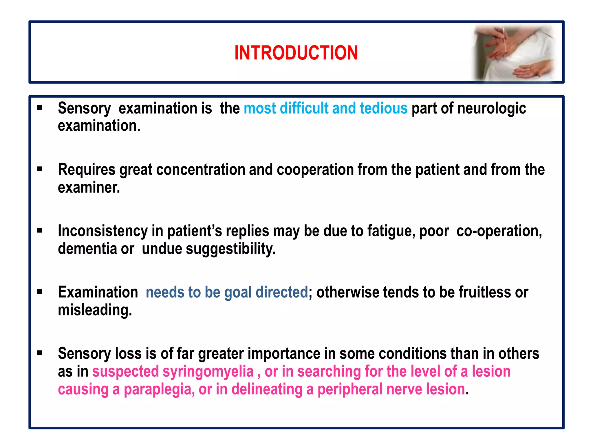 Sensory system examination | PPTX