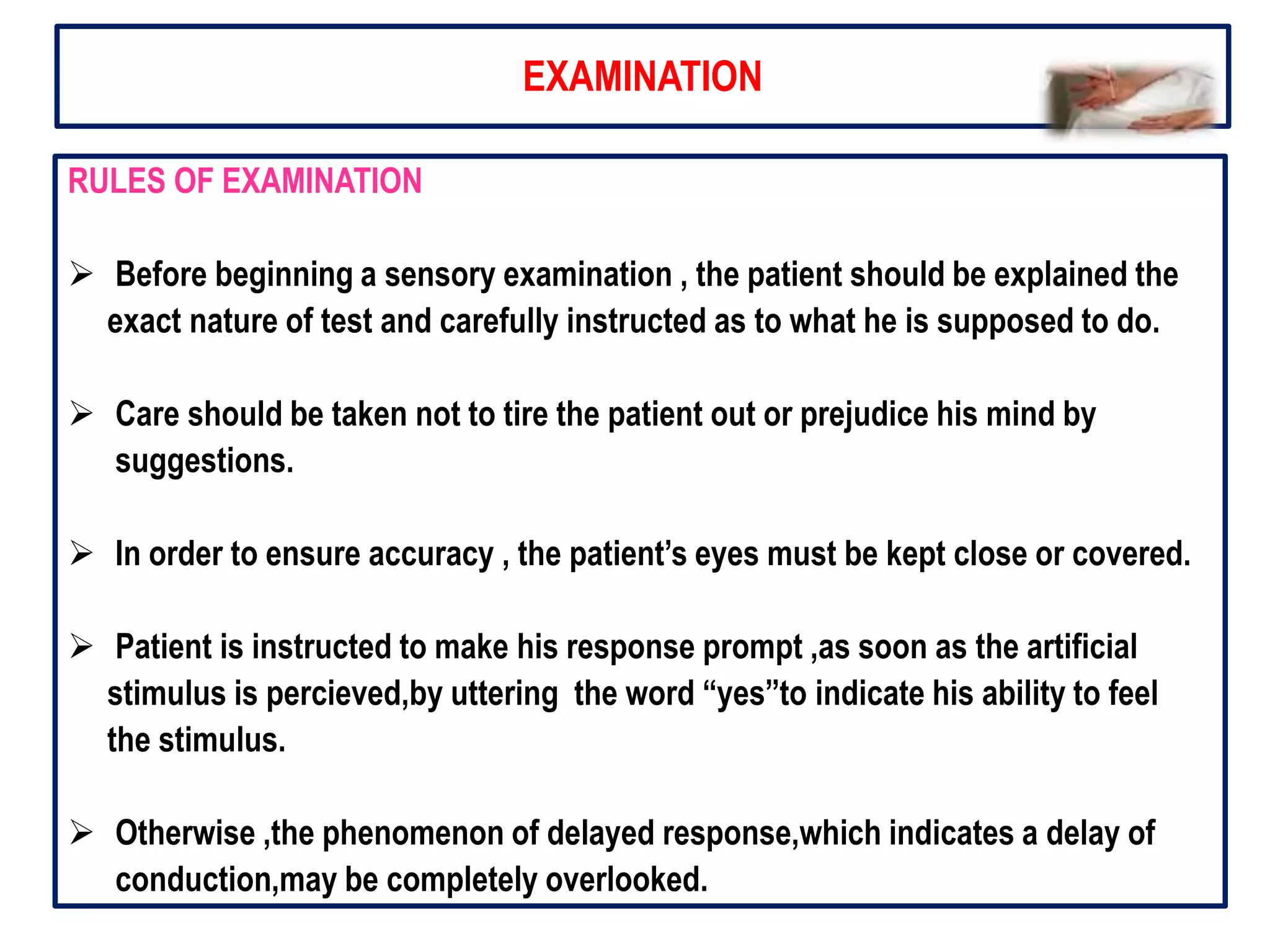 Sensory system examination | PPTX