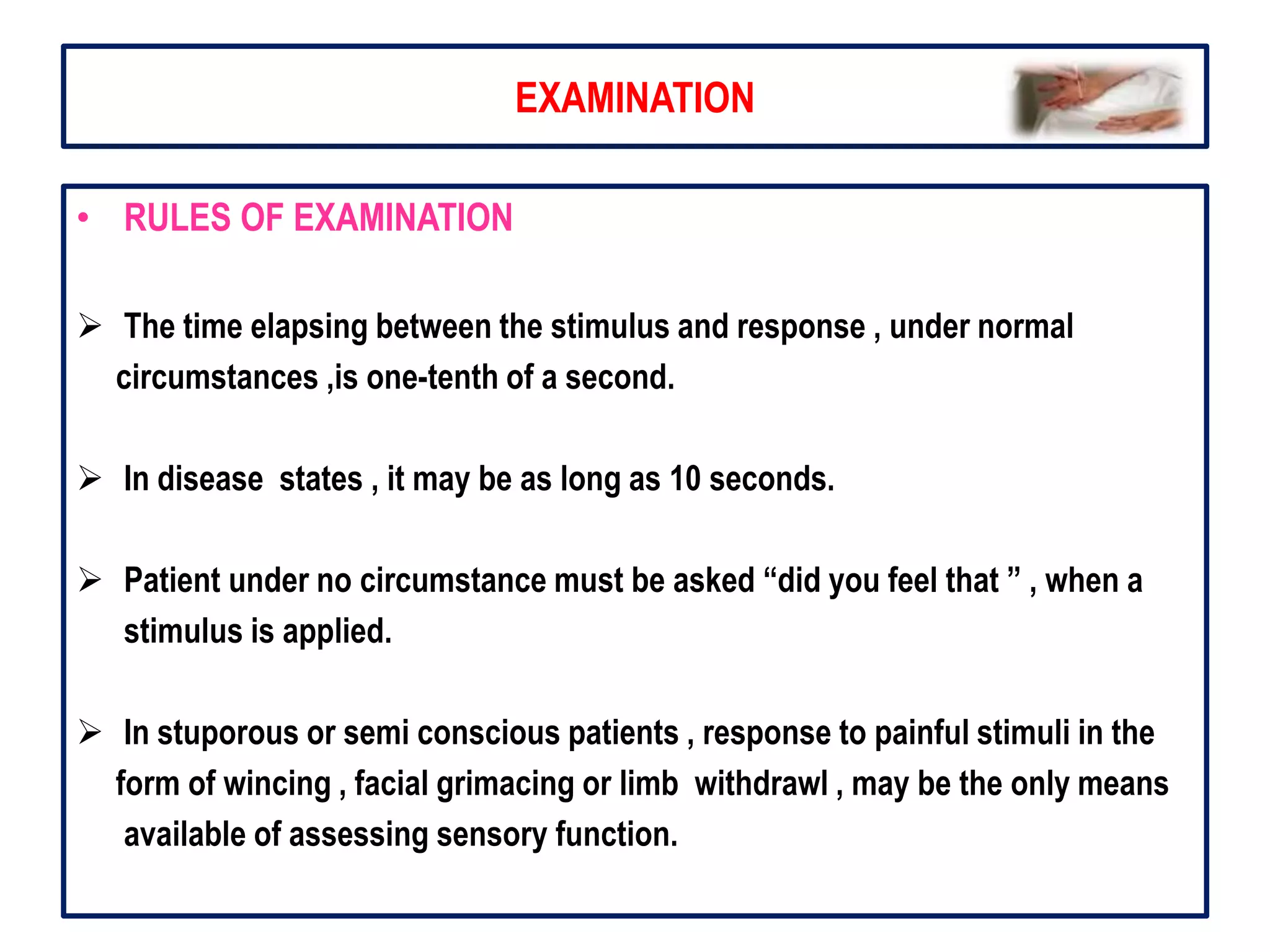 Sensory system examination | PPTX
