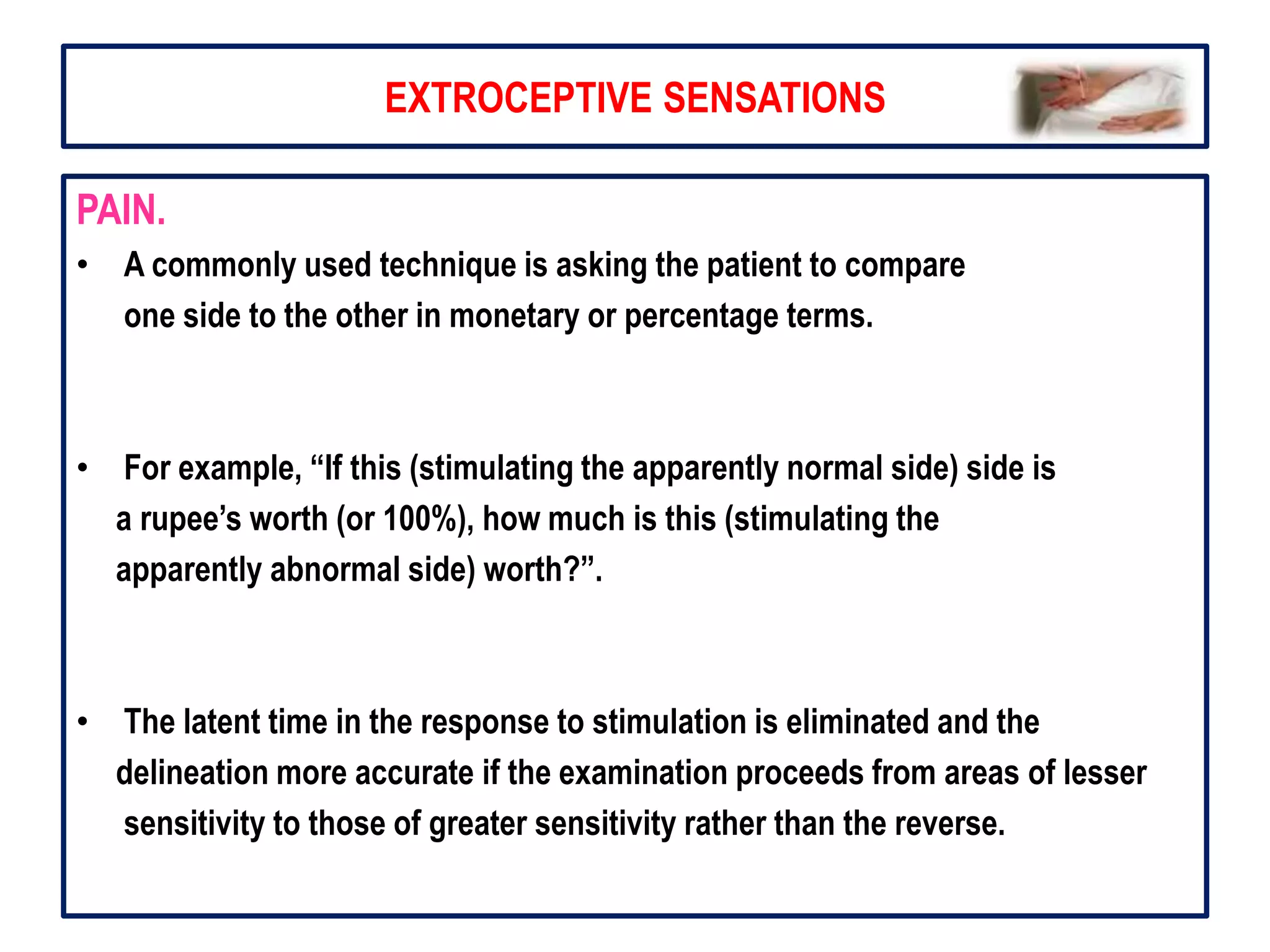 Sensory system examination | PPTX