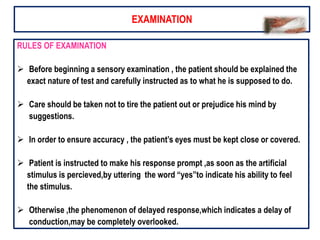 Sensory system examination | PPTX
