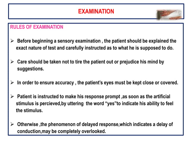 Sensory system examination | PPTX | Brain and Nervous System Disorders ...