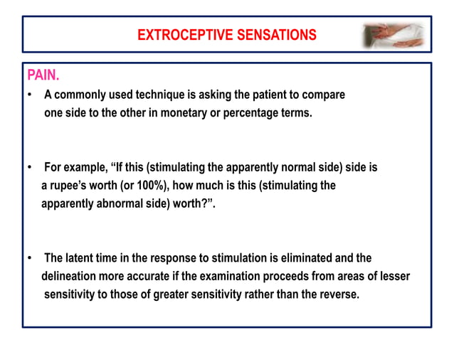 Sensory system examination | PPTX | Brain and Nervous System Disorders ...