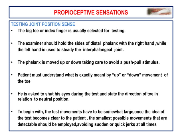 Sensory system examination | PPTX | Brain and Nervous System Disorders ...