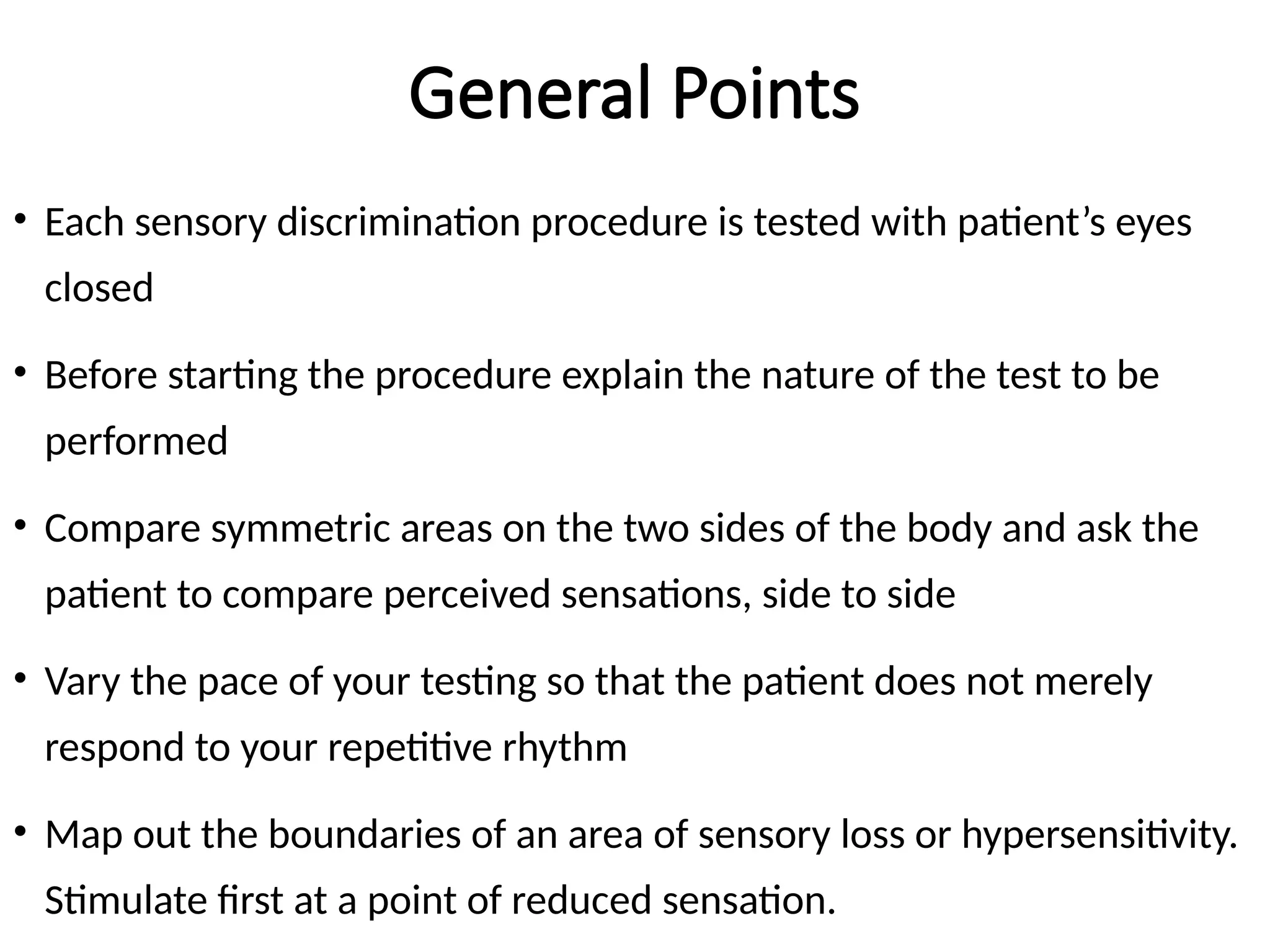 sensory system examination OF PATIENT IN HOSPITAL | PPTX