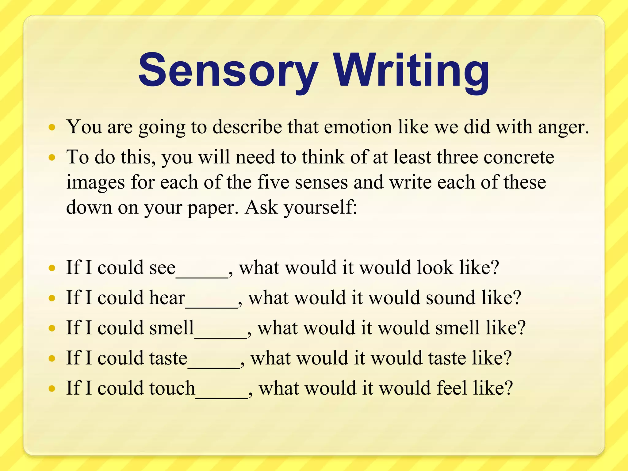 Sensory writing | PPT