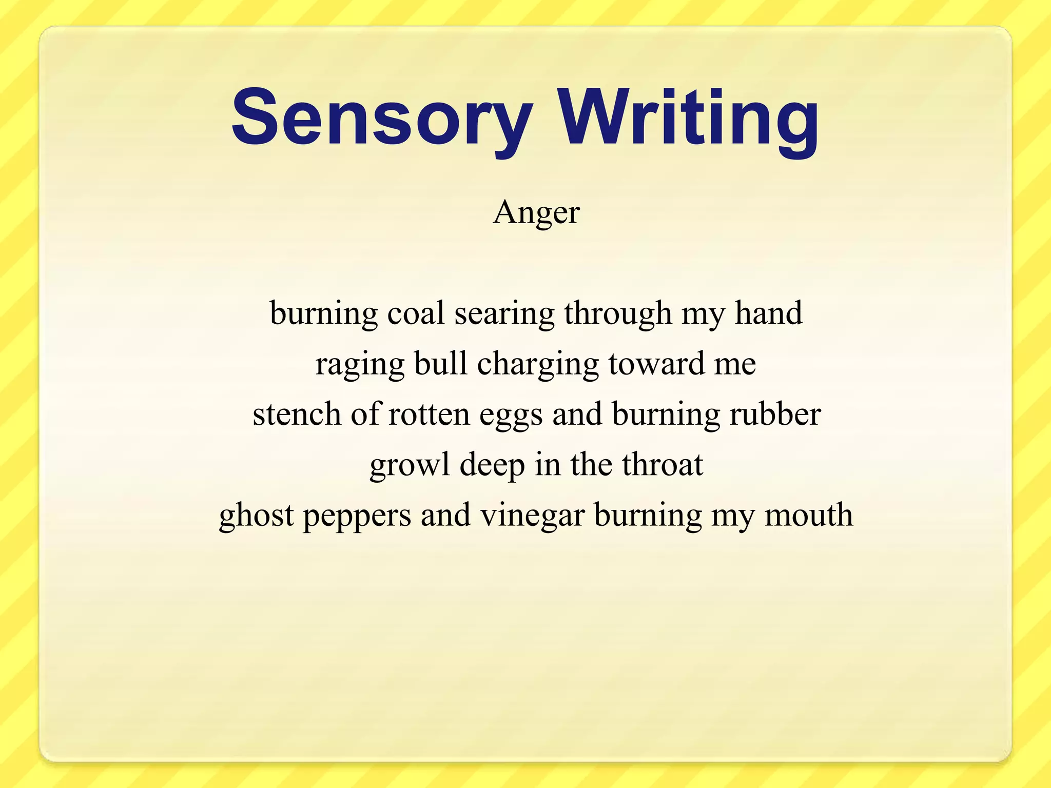 Sensory writing | PPT