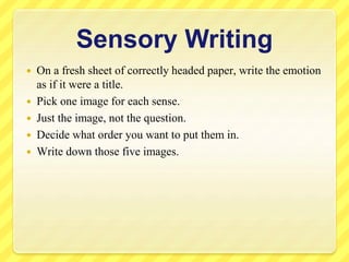 Sensory writing | PPT