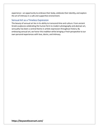 Sensual Art - Exploring the Beauty of the Human Form and Emotion | PDF