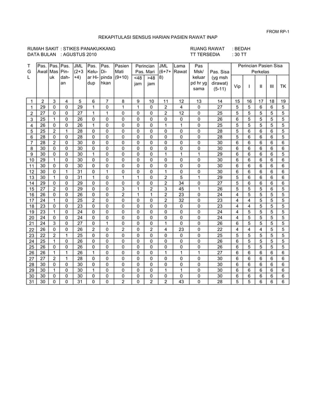 Sensus harian pasien 4 | PDF