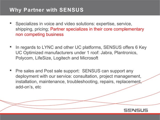 Sensus Partnership Opportunity | PPT