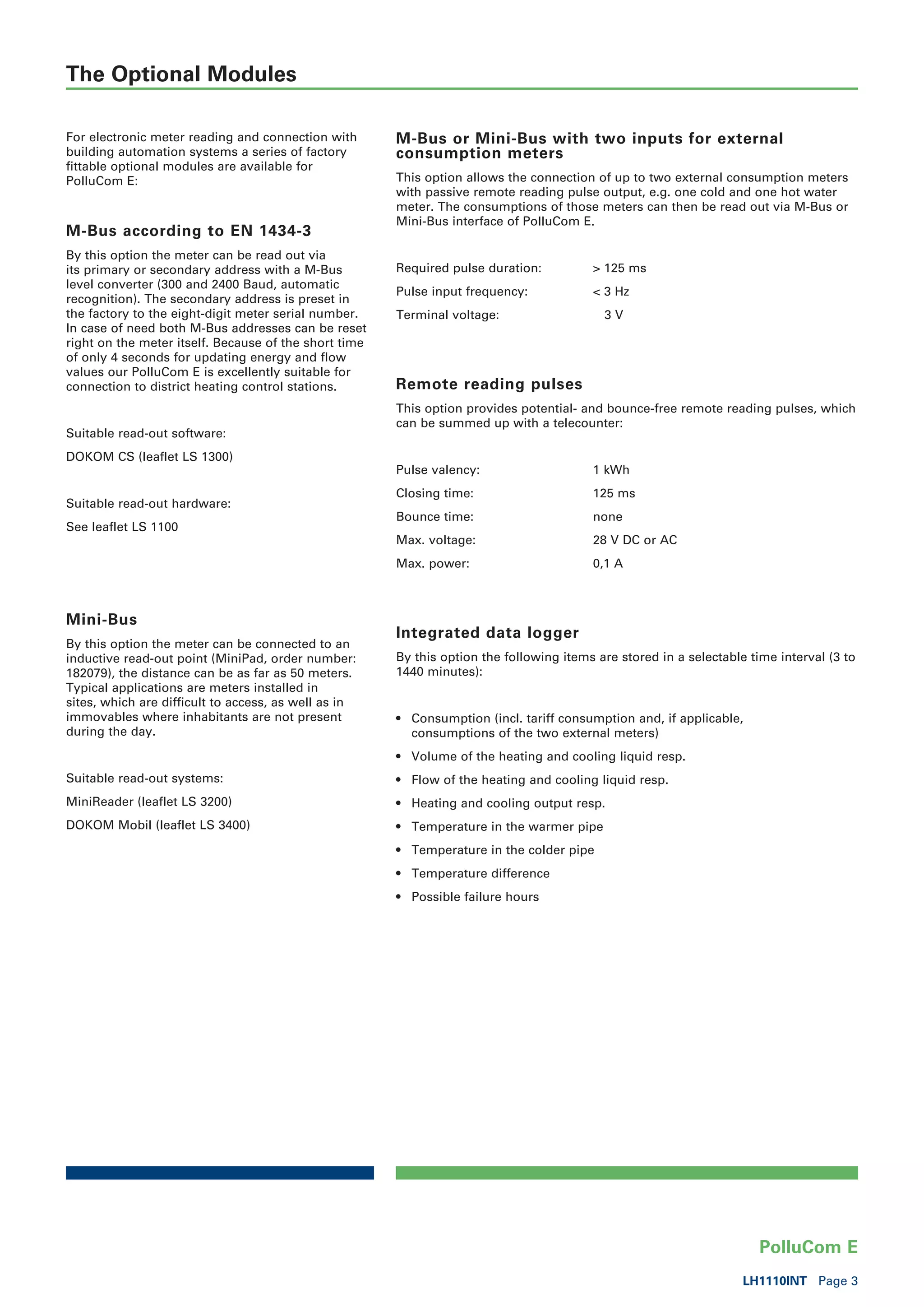Sensus Pollucom E Heat Meter - Spec Sheet | PDF