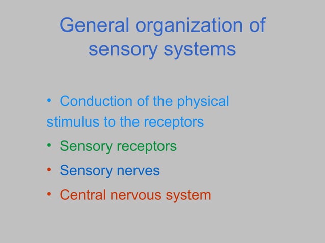 SENSORY SYSTEM AND DISORDERS | PPT