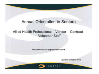 Sentara Orientation PPT | PPT