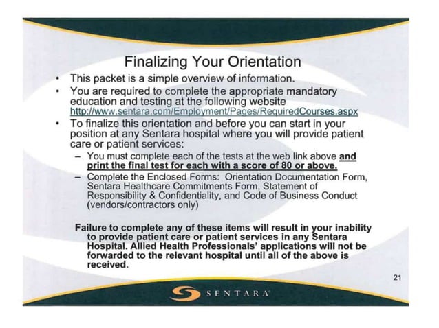 Sentara Orientation PPT | PPT