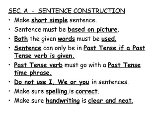 SECTION A - SENTENCE CONSTRUCTION | PPT
