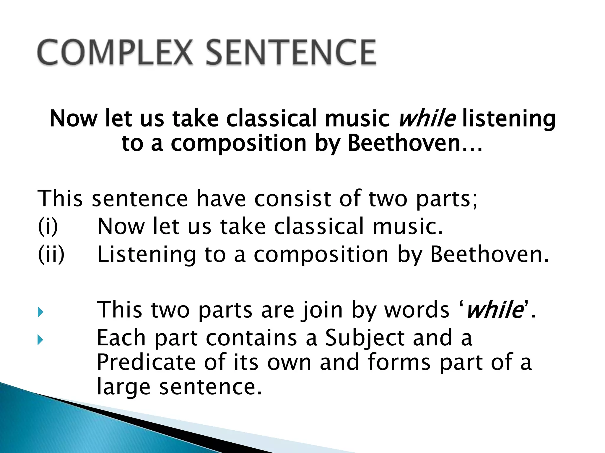 Sentence: Simple, Compound & Complex | PPTX