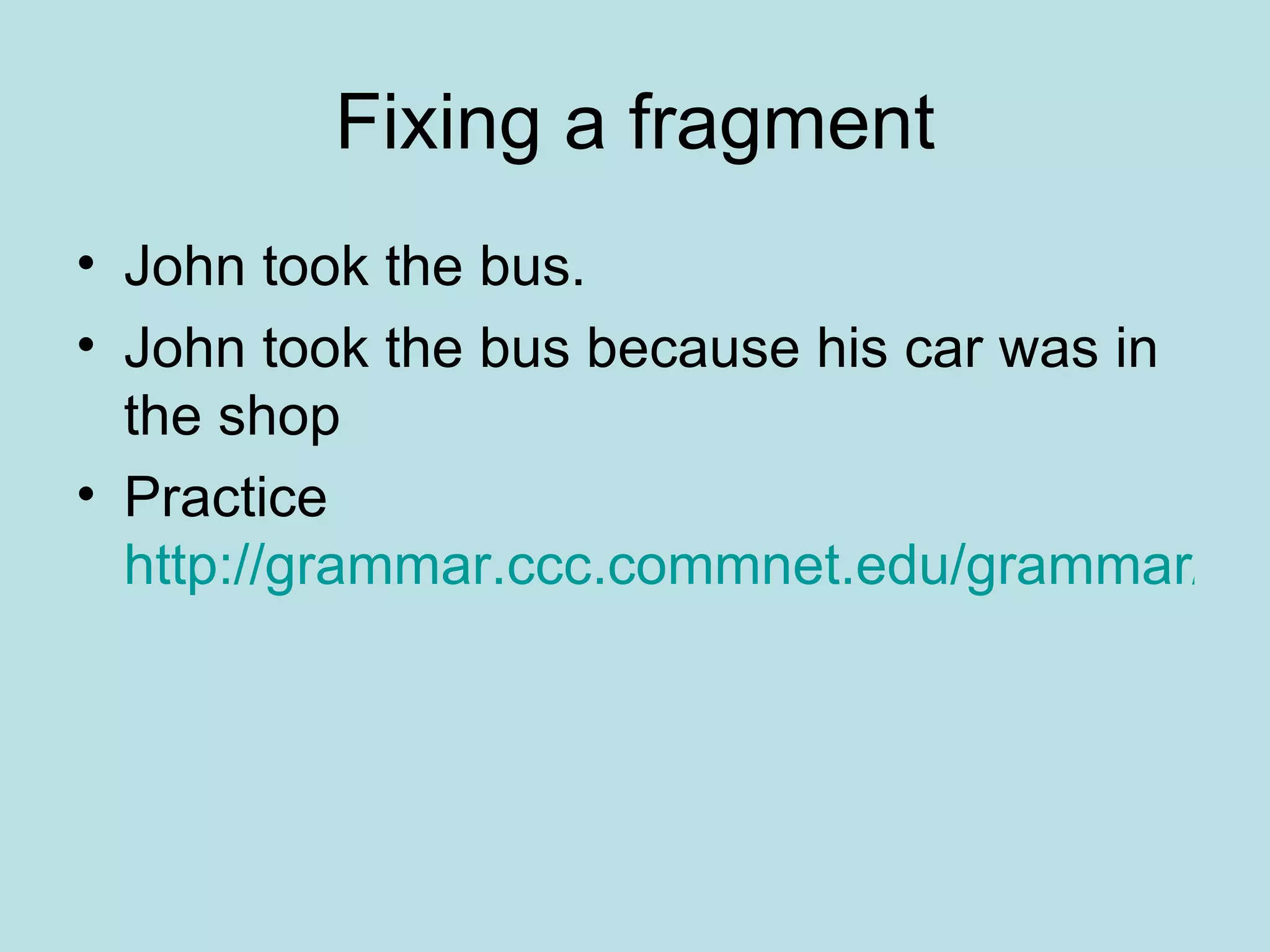 Sentence Vs. Fragment | PPT