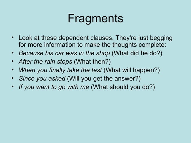 Sentence Vs. Fragment | PPT
