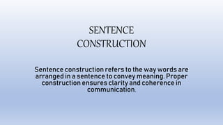 SENTENCE FORMATION IN ENGLISH by MD IRSHAD | PPTX