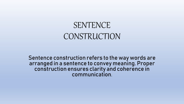 SENTENCE FORMATION IN ENGLISH by MD IRSHAD | PPTX