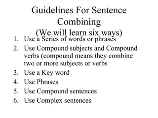Sentence Combining Part one | PPT