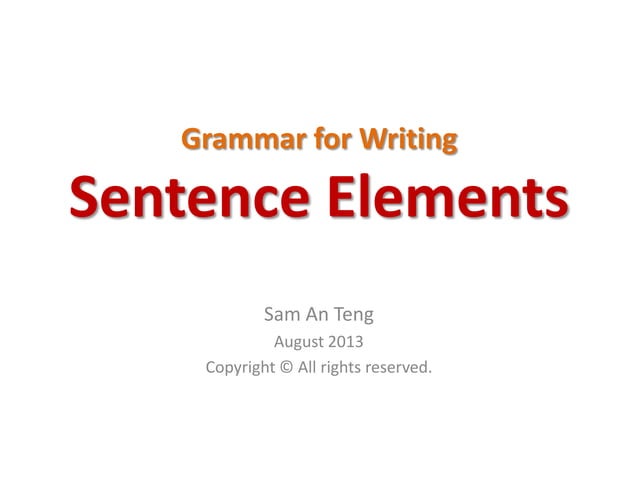 Sentence elements | PPTX