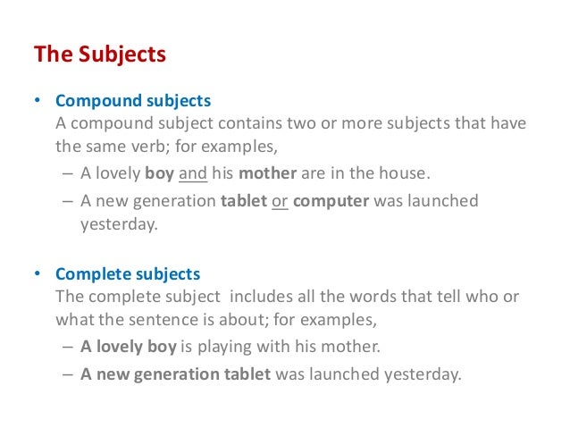 Sentence elements
