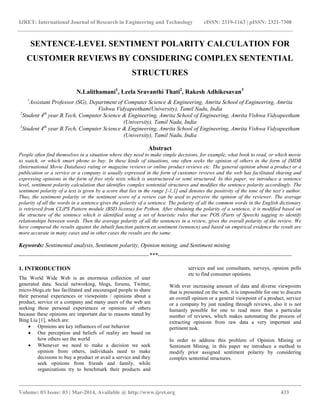 Sentence level sentiment polarity calculation for customer reviews by considering complex ...