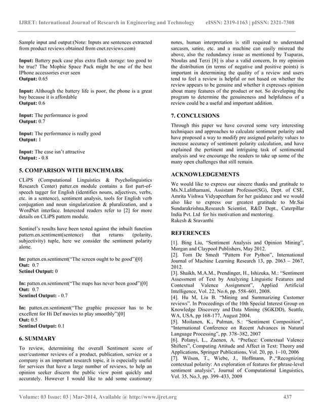 Sentence Level Sentiment Polarity Calculation For Customer Reviews By Considering Complex