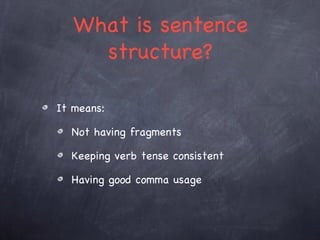 Sentence Structure | PPT