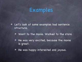 Sentence Structure | PPT