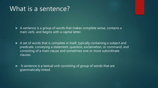 Sentences and its Kinds | PPT