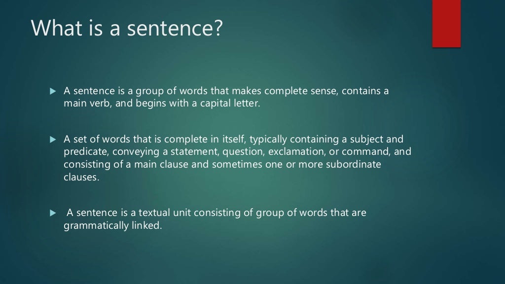 Sentences and its Kinds