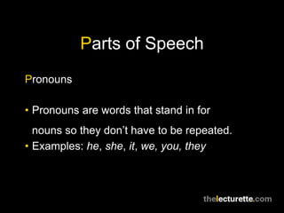 Sentence analysis: Parts of Speech | PPTX