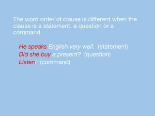Sentence and clause in english | PPT