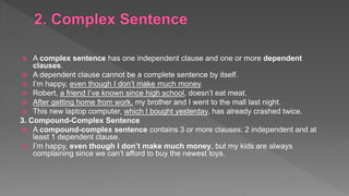 Sentence and clauses Presentation | PPTX