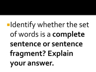 Sentence and its Parts | PPTX