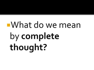 Sentence and its Parts | PPTX