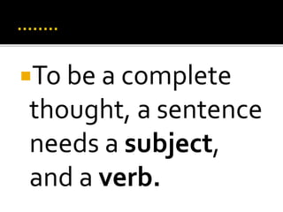 Sentence and its Parts | PPTX