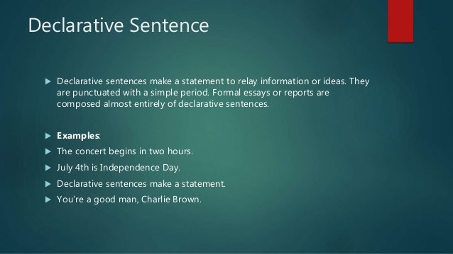 Sentence and its types
