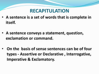 Sentence and its types | PPTX