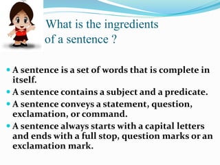Sentence and its types | PPTX