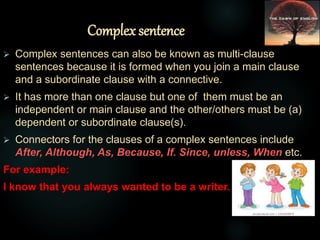 Types of Sentence|| Simple || Compound || Complex Sentence ||| Grammar ...
