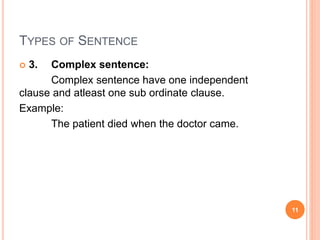 Sentence and their types | PPTX