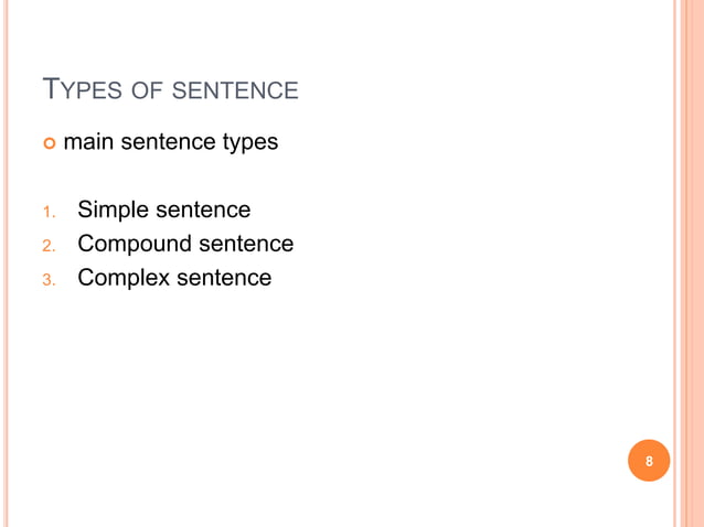 Sentence and their types | PPTX | Education
