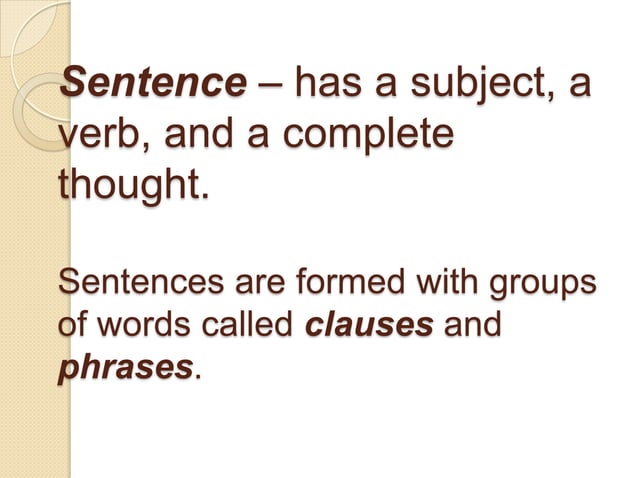 Sentence Building Blocks & Structures | PPTX