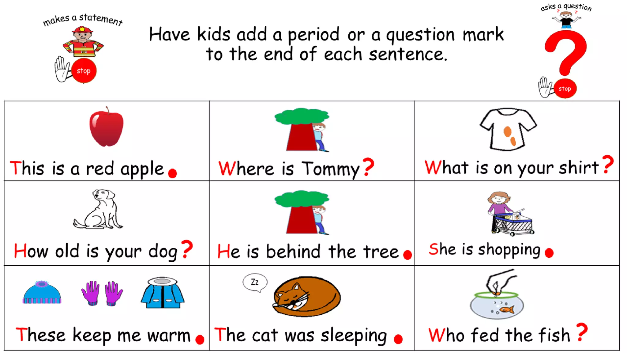 How to Teach Kids When to Use a Period, Question Mark or Exclamation ...