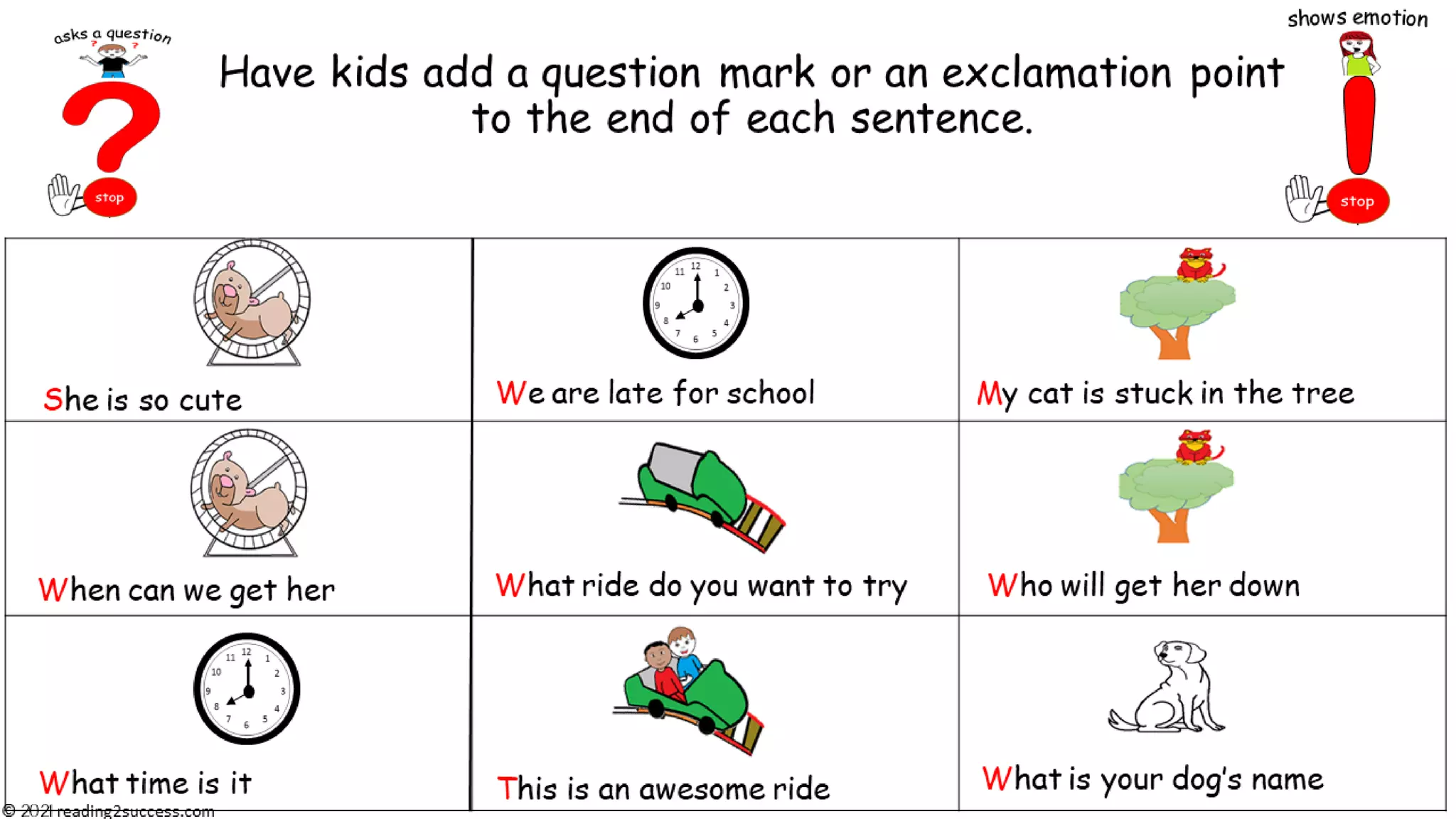 How to Teach Kids When to Use a Period, Question Mark or Exclamation ...